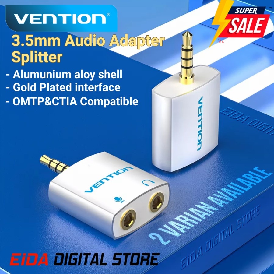 Jual Vention Splitter Jack Audio 3.5mm Male to 2 Female Microphone ...