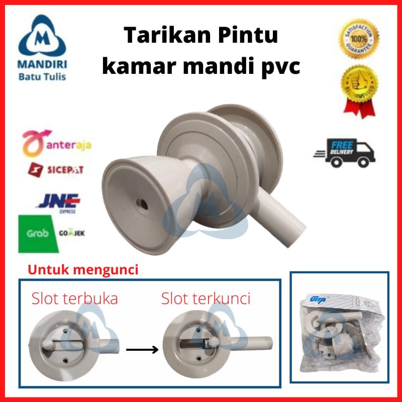 Jual Handle Tarikan Kunci Pintu Kamar Mandi / Kunci Bulat pvc / Selot ...