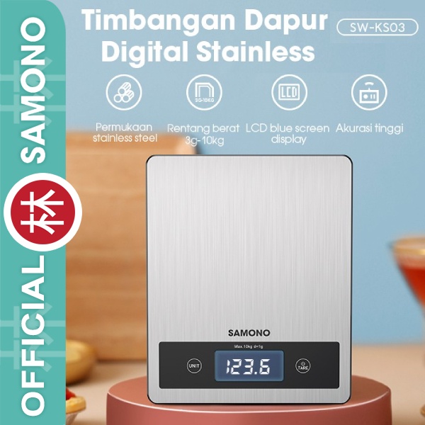 Jual SAMONO SW-KS03 Timbangan Dapur Digital Scale Stainless Steel ...