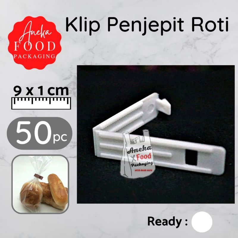 Jual 50pc- Klip roti tawar snack penjepit jepit clipper plastik (50pcs ...
