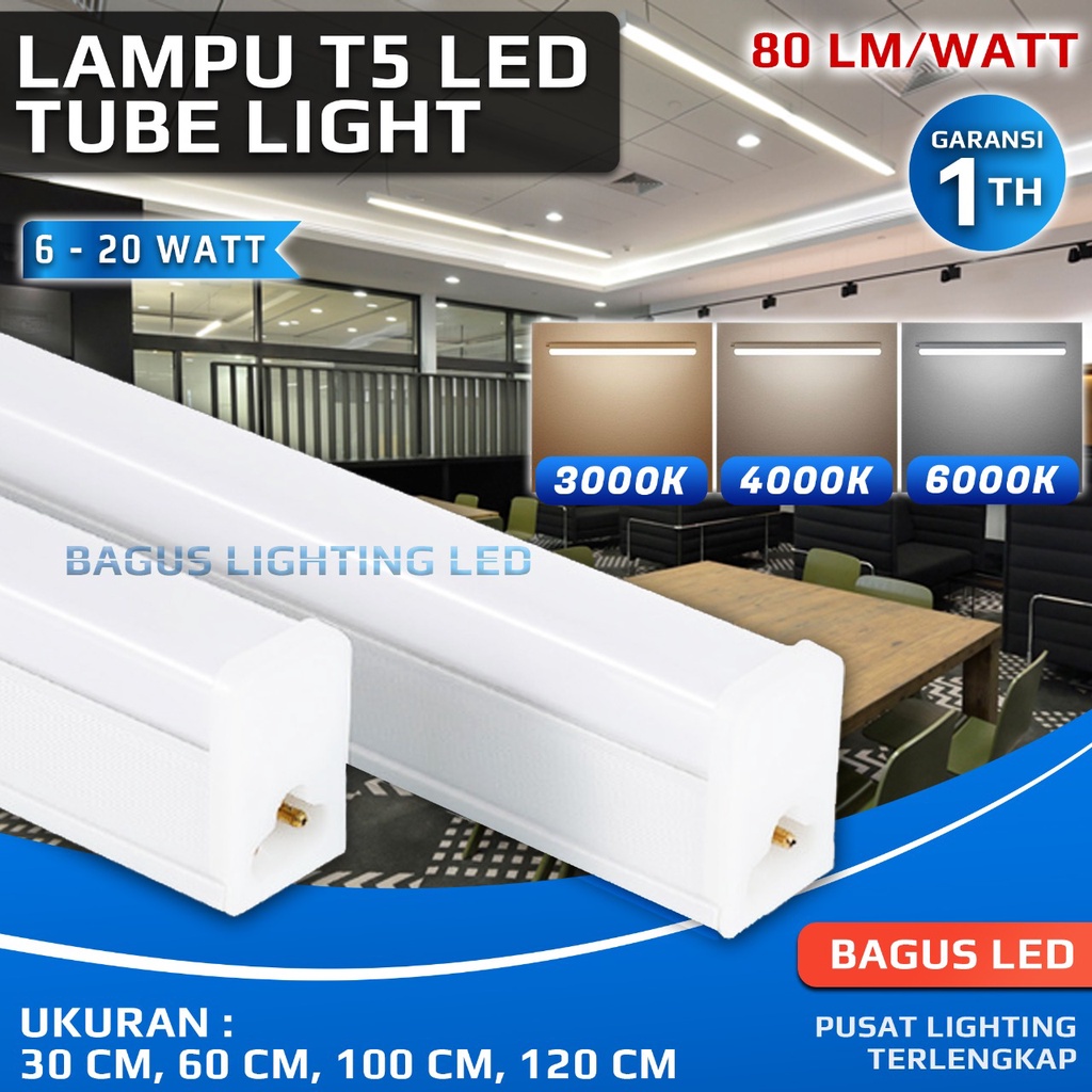 Jual Lampu TL T5 LED Tube Light 6W 10W 18W 20W 30 - 120Cm Garansi | Shopee Indonesia