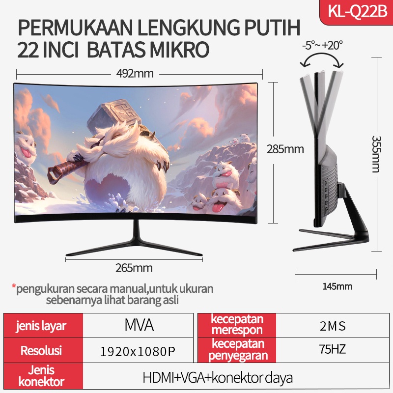 Jual Stok tersedia! Boleh diorder! Miigo Komputer Monitor Led Curve ...