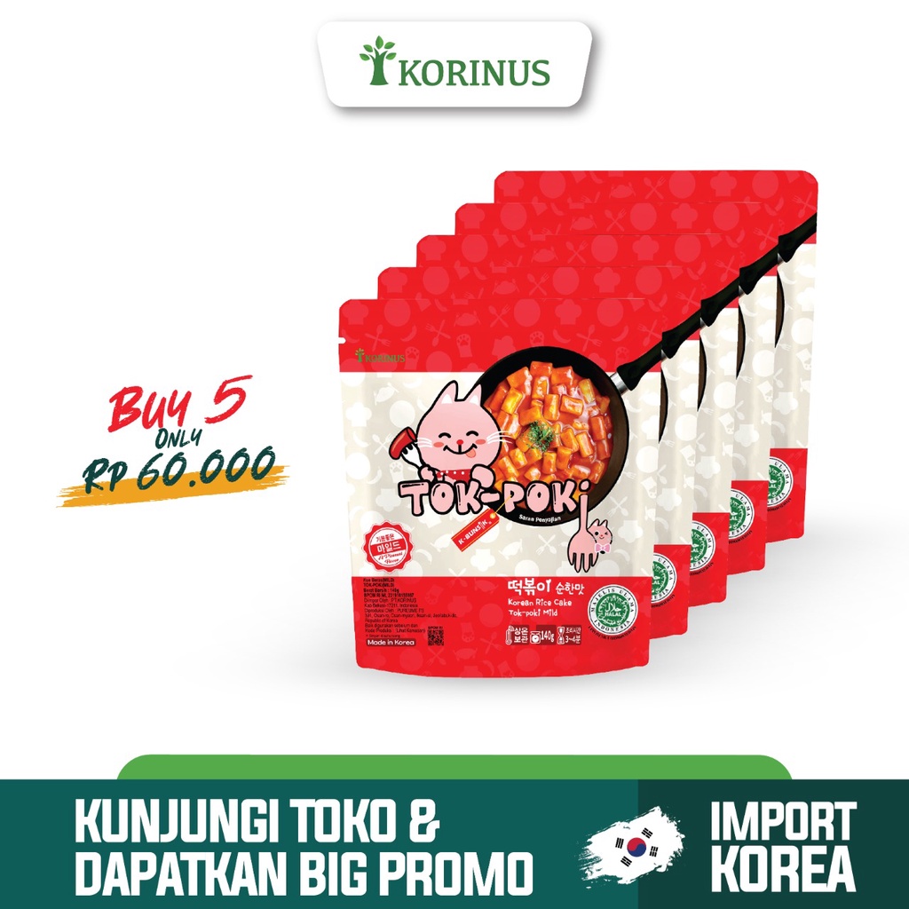 Jual PROMO PAKET 5 TOKPOKI MILD / Tteokbokki / Toppoki / Tok-Poki ...