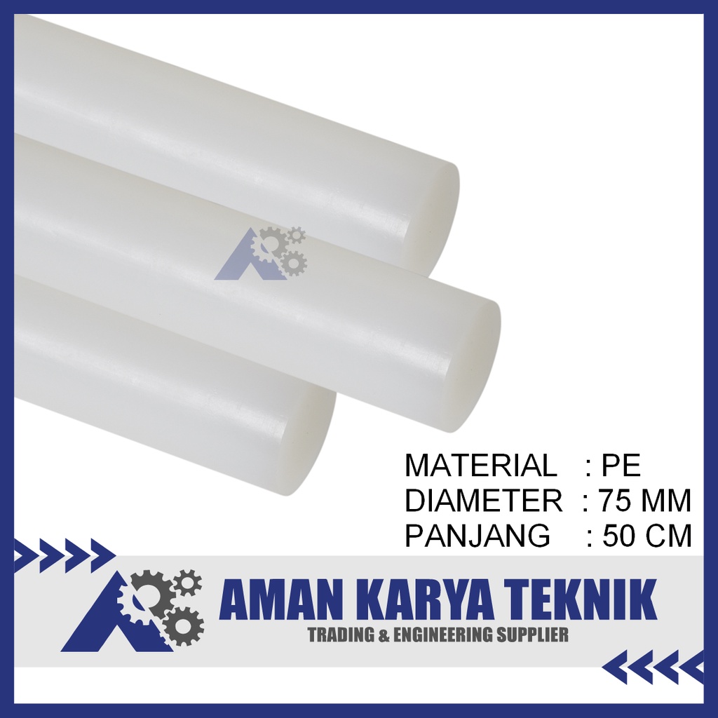 Jual Nylon/Polyethylene Batangan ( PE Rod ) Dia. 75 mm x 500 mm | Shopee Indonesia