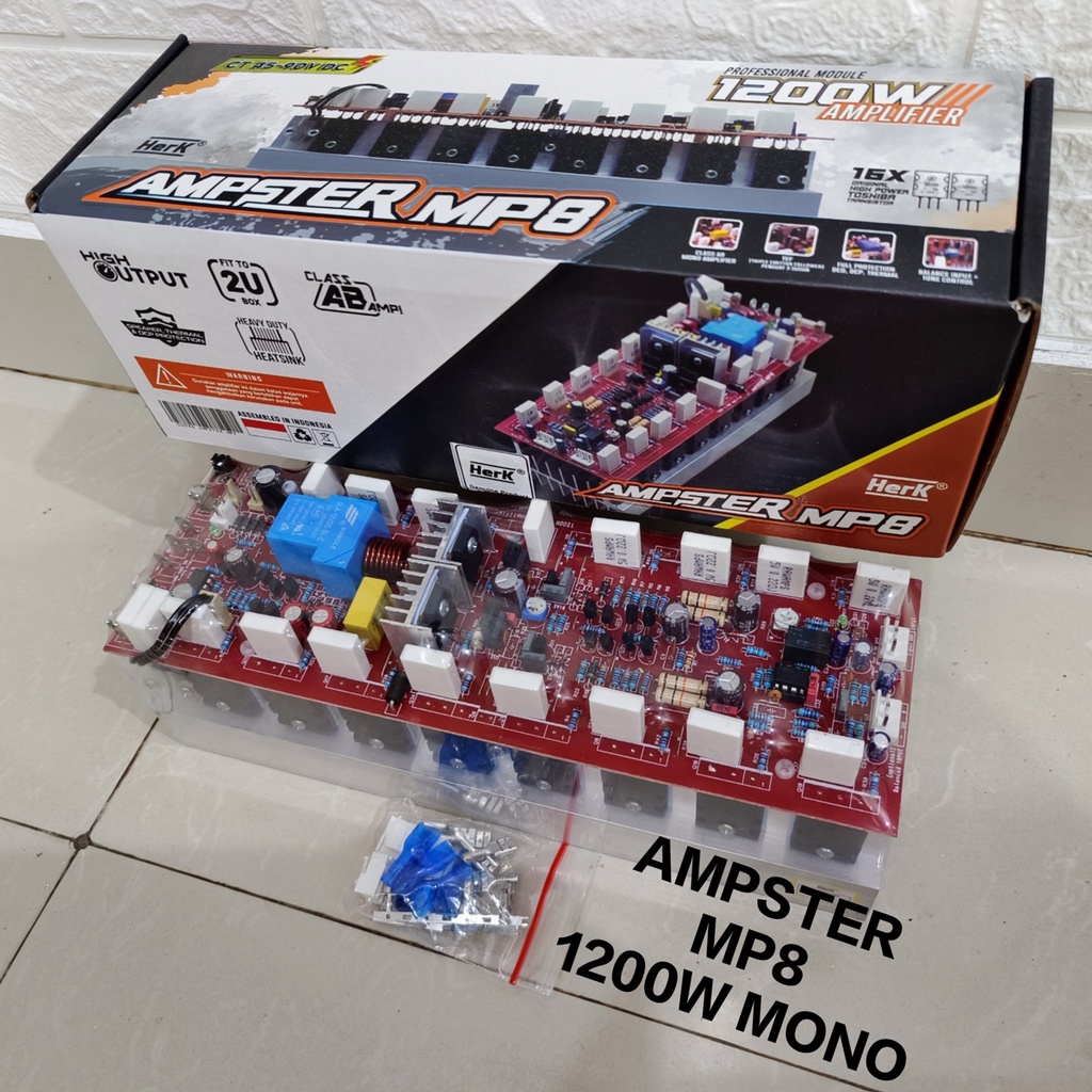 Jual Kit Power Amplifier Mono Ampster MP8 1200W 16x Toshiba CT 45-90V ...
