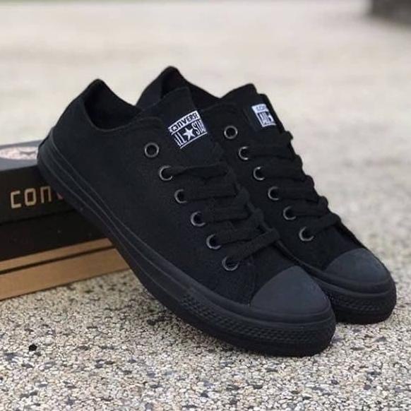 Jual [PNJ.18Oc22ᶻ] Sepatu Sekolah Hitam Full. Sepatu CONVERSE Hitam ...
