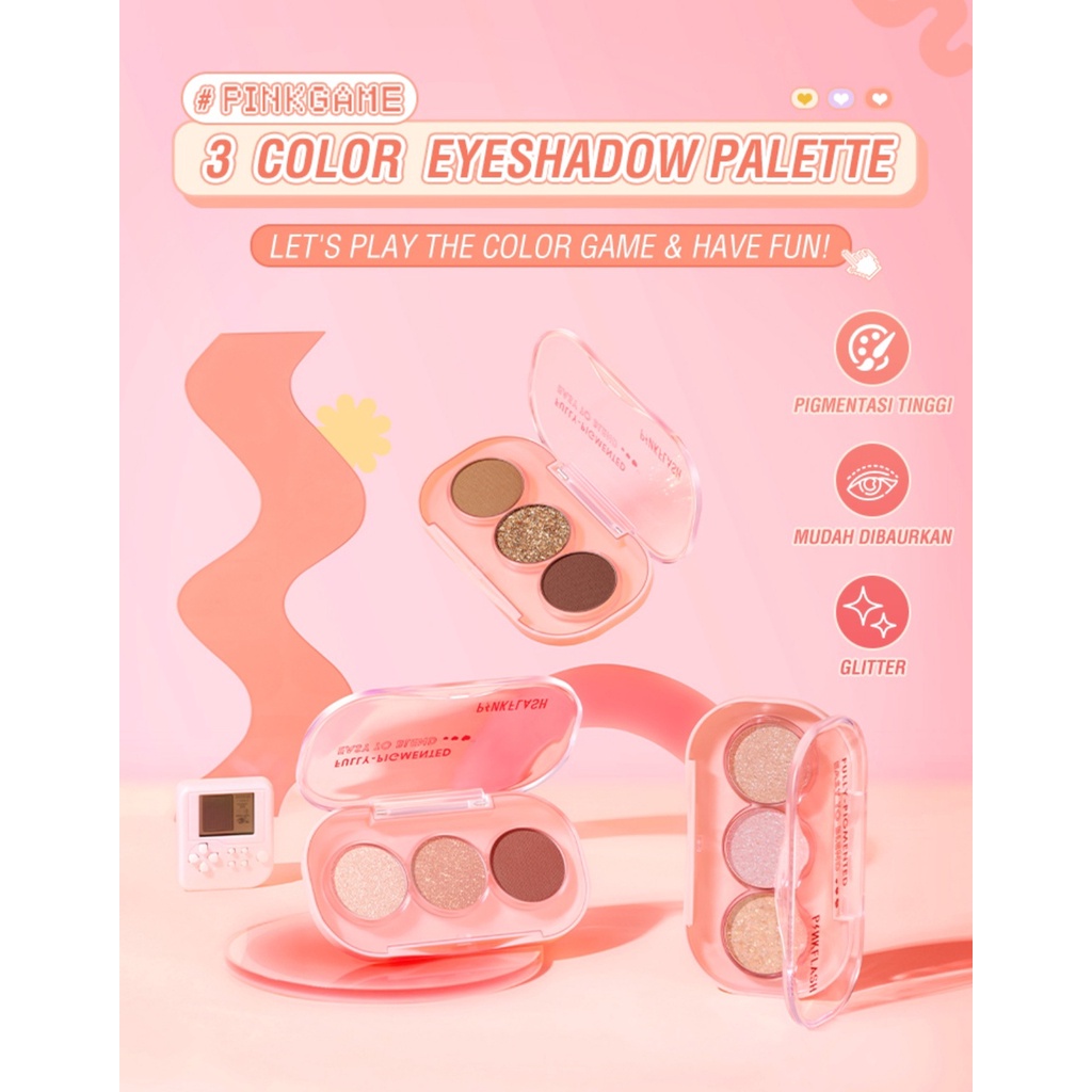 Jual Pinkflash 3 Pan Eyeshadow / 3 Shades Eyeshadow Palette Giltter ...