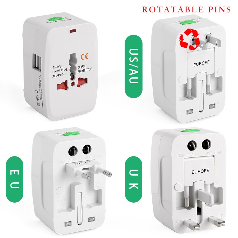 Jual Universal Travel Adaptor USB Colokan Charger Adapter Stop Kontak ...