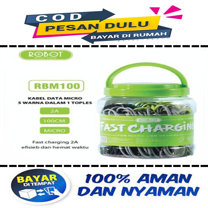 Jual Kabel Data Robot RBM100 Micro USB / 1 toples (20 pcs) | Shopee Indonesia