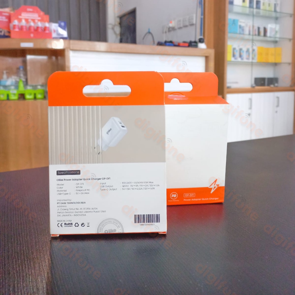 Jual CHARGER OLIKE POWER ADAPTER DUAL PORTS QUICK CHARGE 20WATT USB ...