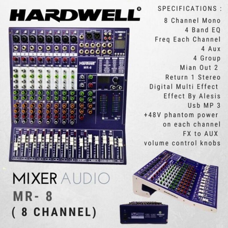 Jual MIXER HARDWELL MR 8 NEW+ SOUNDCARD / MR-8 MIXER AUDIO ORIGINAL 8 ...