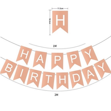 Jual BANNER SEGI LIMA HAPPY BIRTHDAY FOIL KILAP Bunting Flag Pink Biru ...