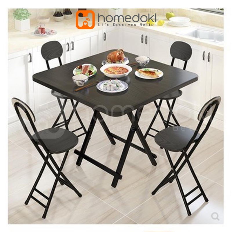 Jual Homedoki Meja Lipat Ukuran 80x80x75 / Meja Makan Lipat / Meja Lipat Kayu / Meja Makan ...