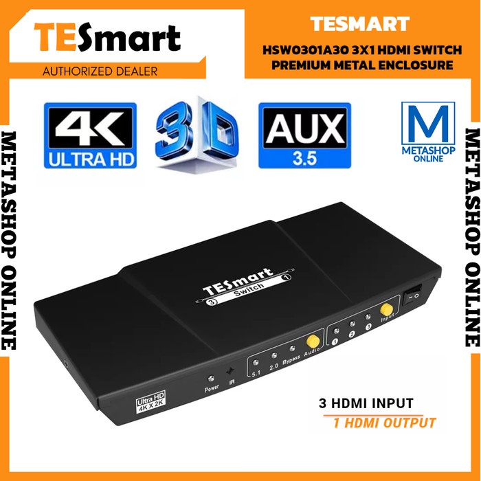 Jual TESmart HDMI Switch Aluminum UltraHD 3x1 Port 3 In 1 Out 4K 30Hz ...