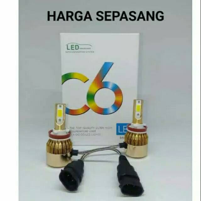 Jual LED C6 Gold Lampu Utama Mobil H1 H3 H7 H11 HB3 HB4 38 Watt Hitam Kabut | Shopee Indonesia