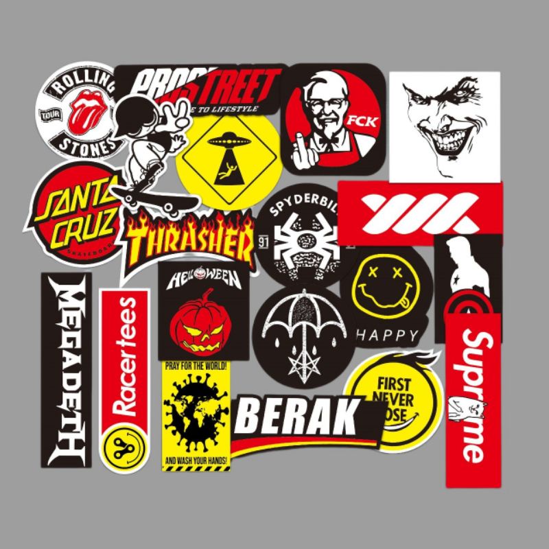 Jual 20 pcs STIKER (SUPREME) Sticker Vinyl Laptop Waterproof DIY HP ...