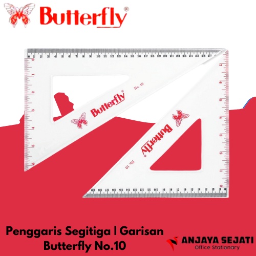 Jual Penggaris Butterfly Segitiga No.10 | Ruler | Perset (isi 2pcs ...