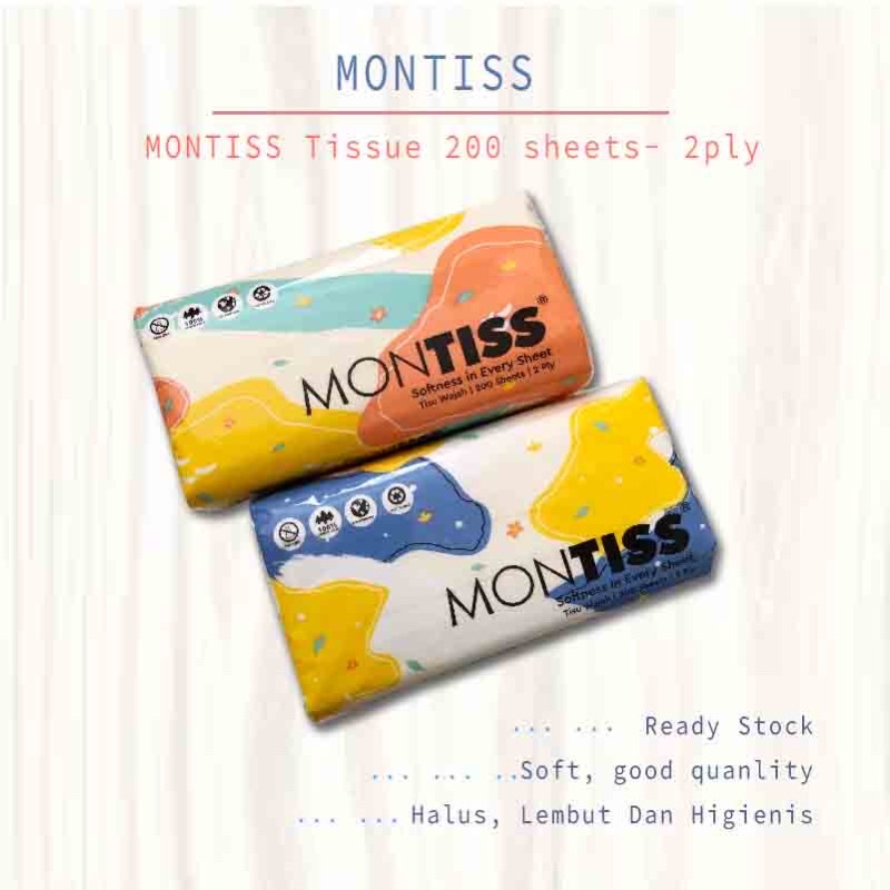 Jual MONTISS FACIAL TISSUE 200 SHEET HARGA PROMO!!! | Shopee Indonesia