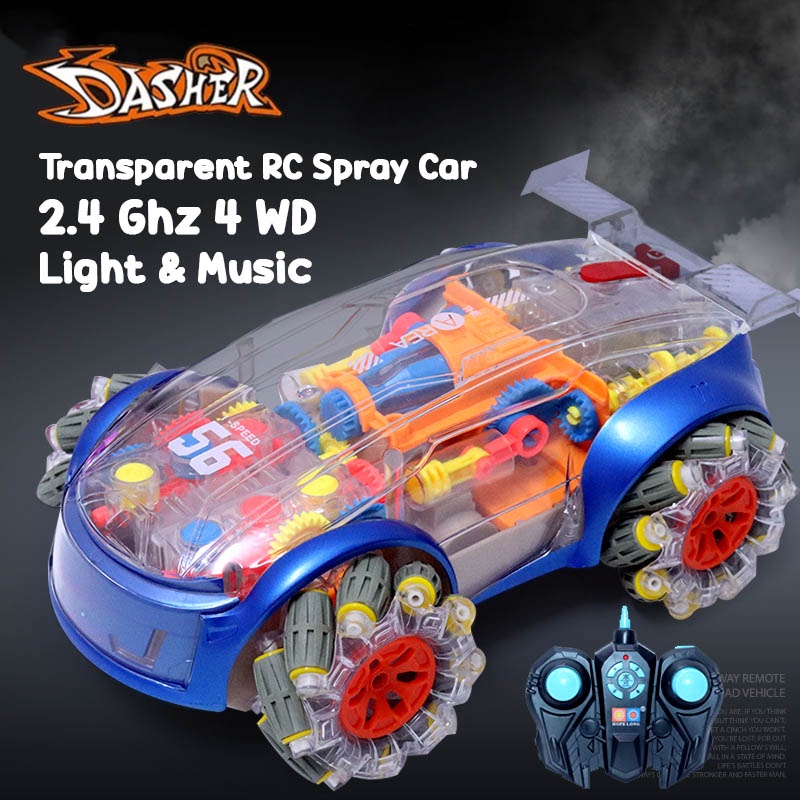 Jual RC Transparent Mobil Remote Kontrol Control Transparan asap lampu ...
