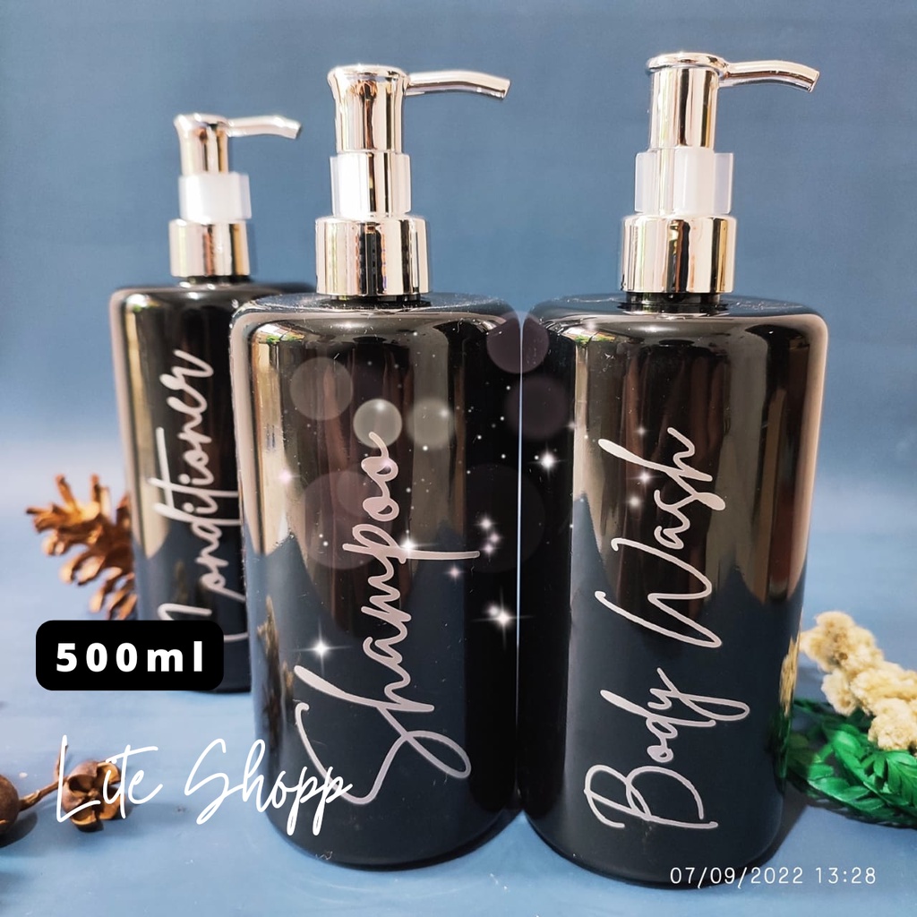 Jual Botol Sabun cair Luxury Aesthetic 500ML Hitam Silver | Shopee ...