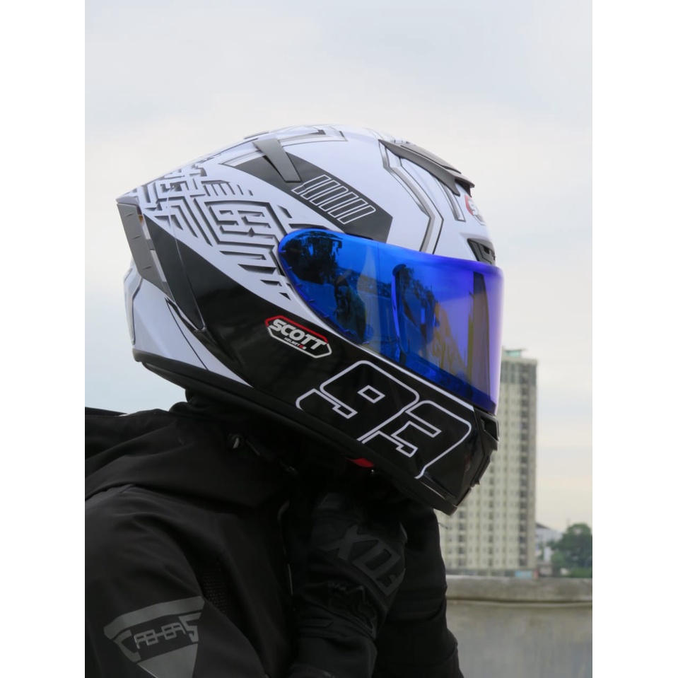 Jual [ PROMO FREE DECKER ] Helm Scott RX 7 / FF scott RX7 MOTIF helm FF ...