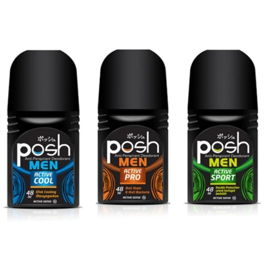 Jual Posh Men Active cool Deodorant Roll On 50ml | Shopee Indonesia