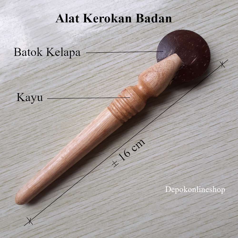 Jual Alat Kerokan Badan Kerikan Masuk Angin Bahan Batok Kelapa Gagang ...