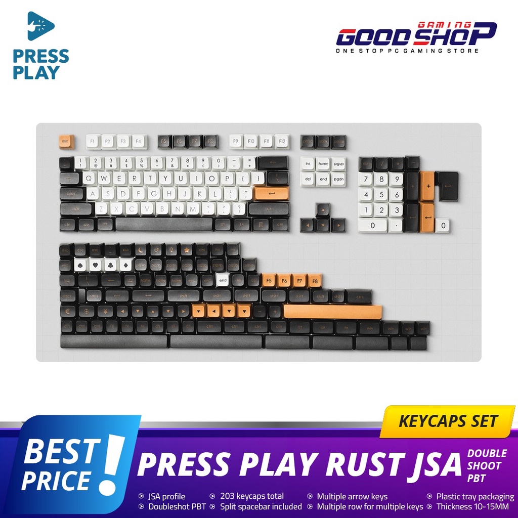 Jual PressPlay RUST JSA Doubleshot PBT Keycaps Keycap Set | Shopee ...