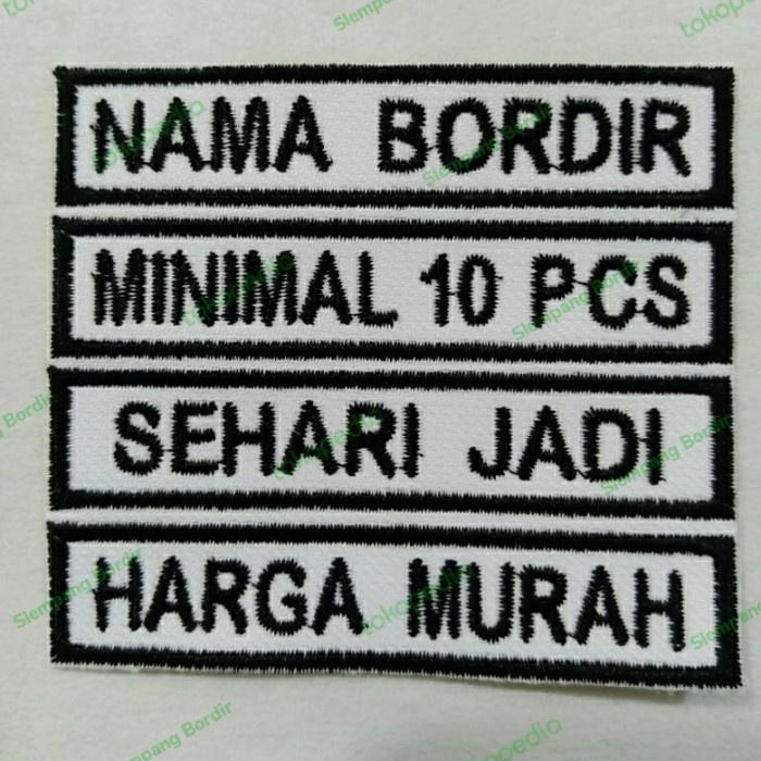 Jual Patch Bed Nama Dada , Name Tag , Nama Bordir , Emblem Nama , Nama ...