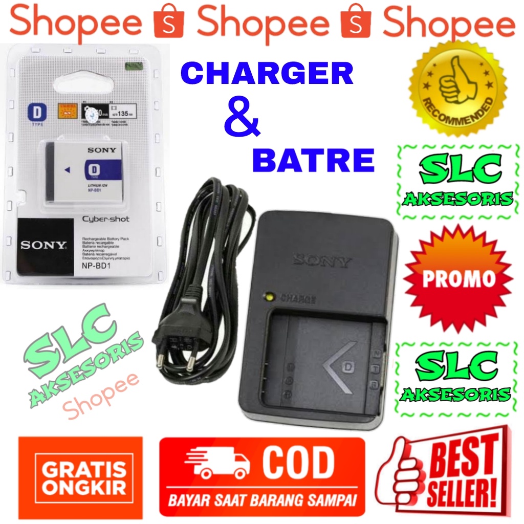 Jual Paket 1 Set - Charger For Sony BC-CSD + Battery NP-BD1 Chas For ...