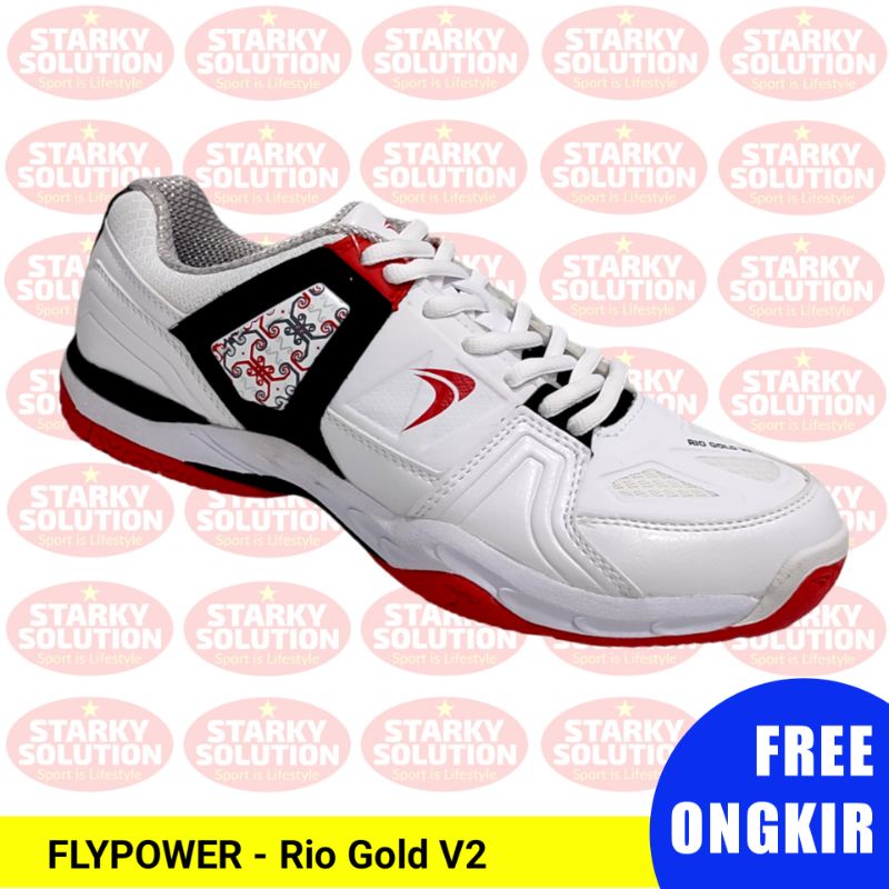 Jual Sepatu FLYPOWER RIO GOLD V2 Bulutangkis Badminton Shoes Original ...