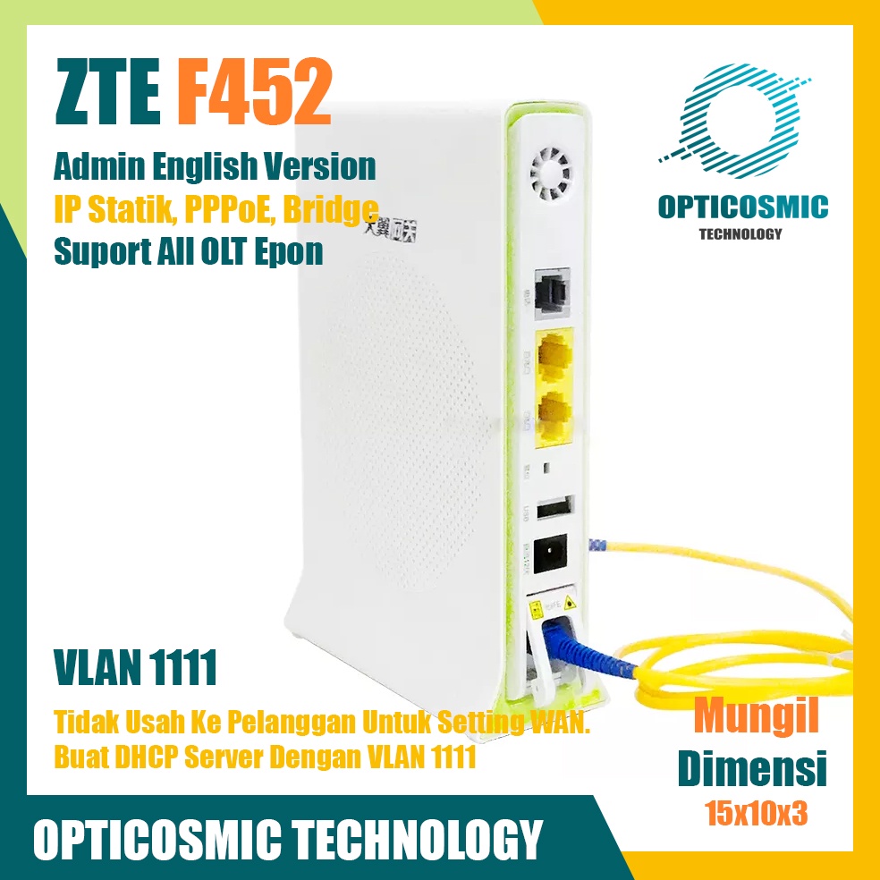 Jual Modem ZTE F452 v1 EPON ONT Support Bridge Wifi Second Murah (F460 ...