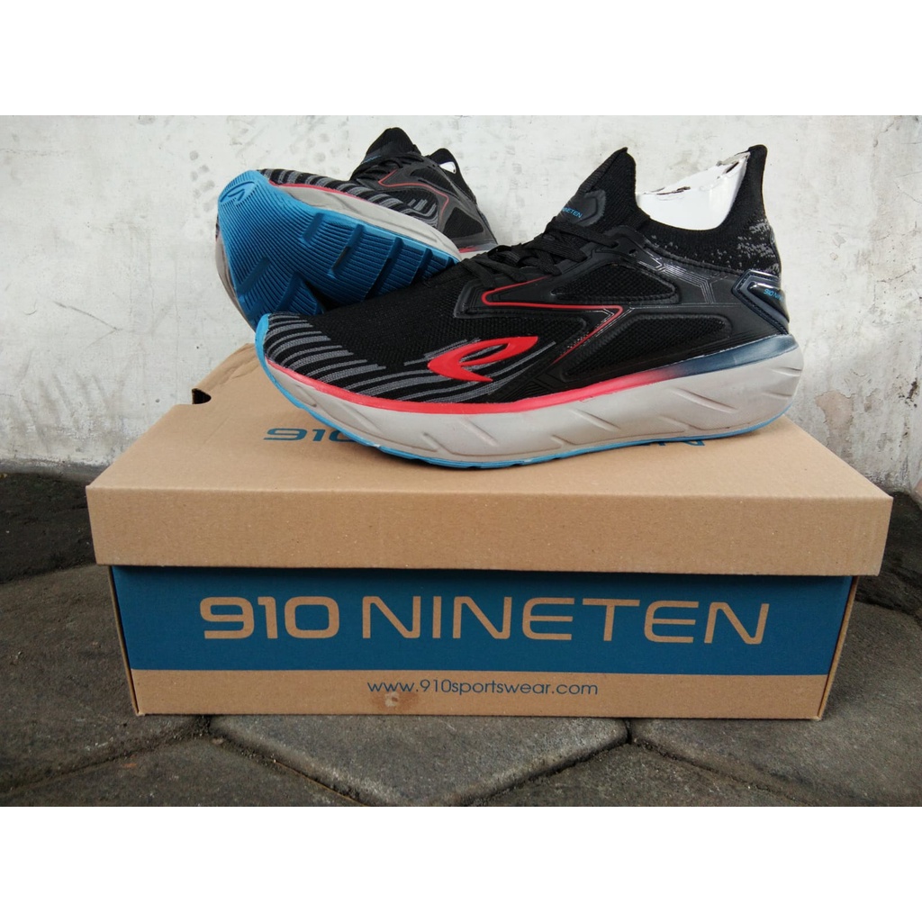 Jual Sepatu Lari/Running 910 Nineten Kizuna Hitam Biru Merah | Shopee ...