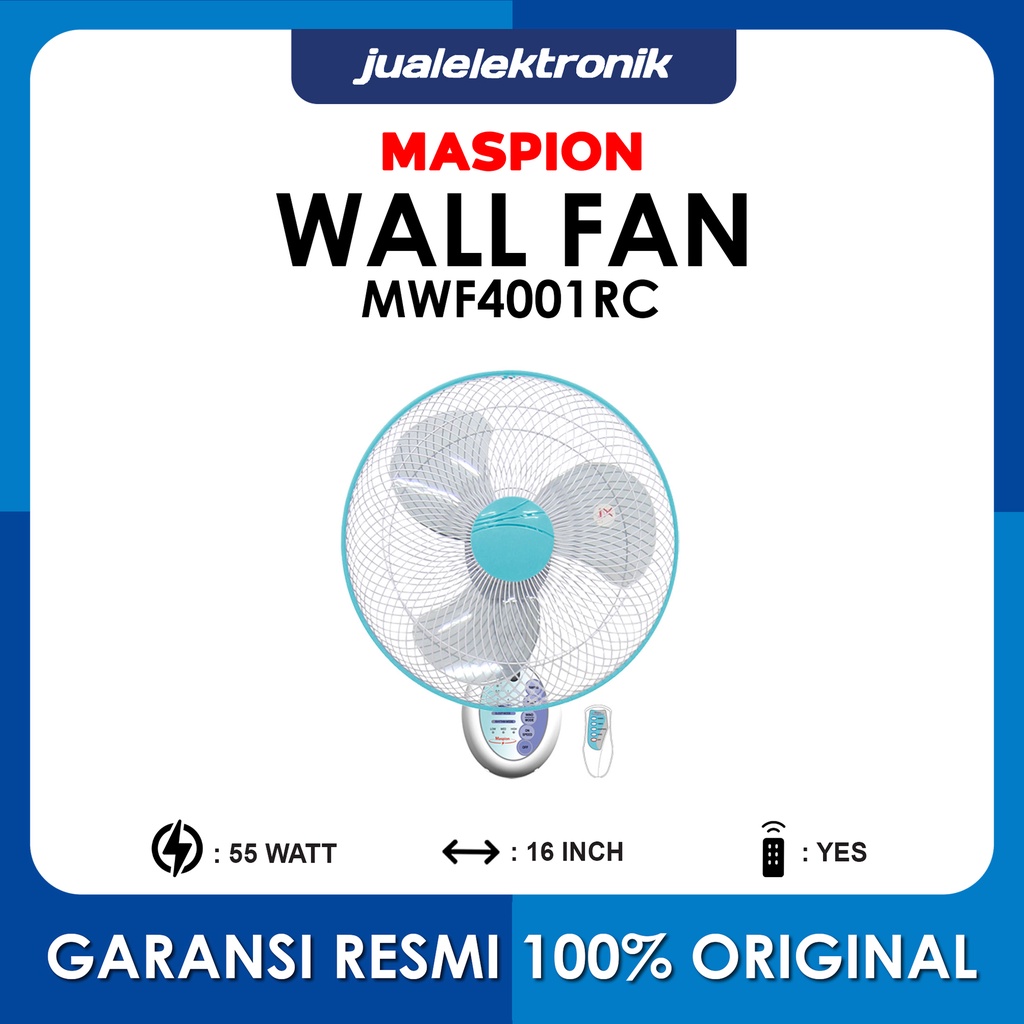 Jual Maspion Kipas angin Wall Fan MWF-4001RC 16 inch Aromatic Remote ...