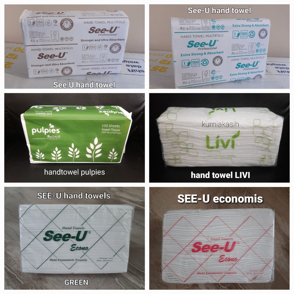 Jual tisu tissu hand towel multifold see-u premium livi pulpies tissue ...