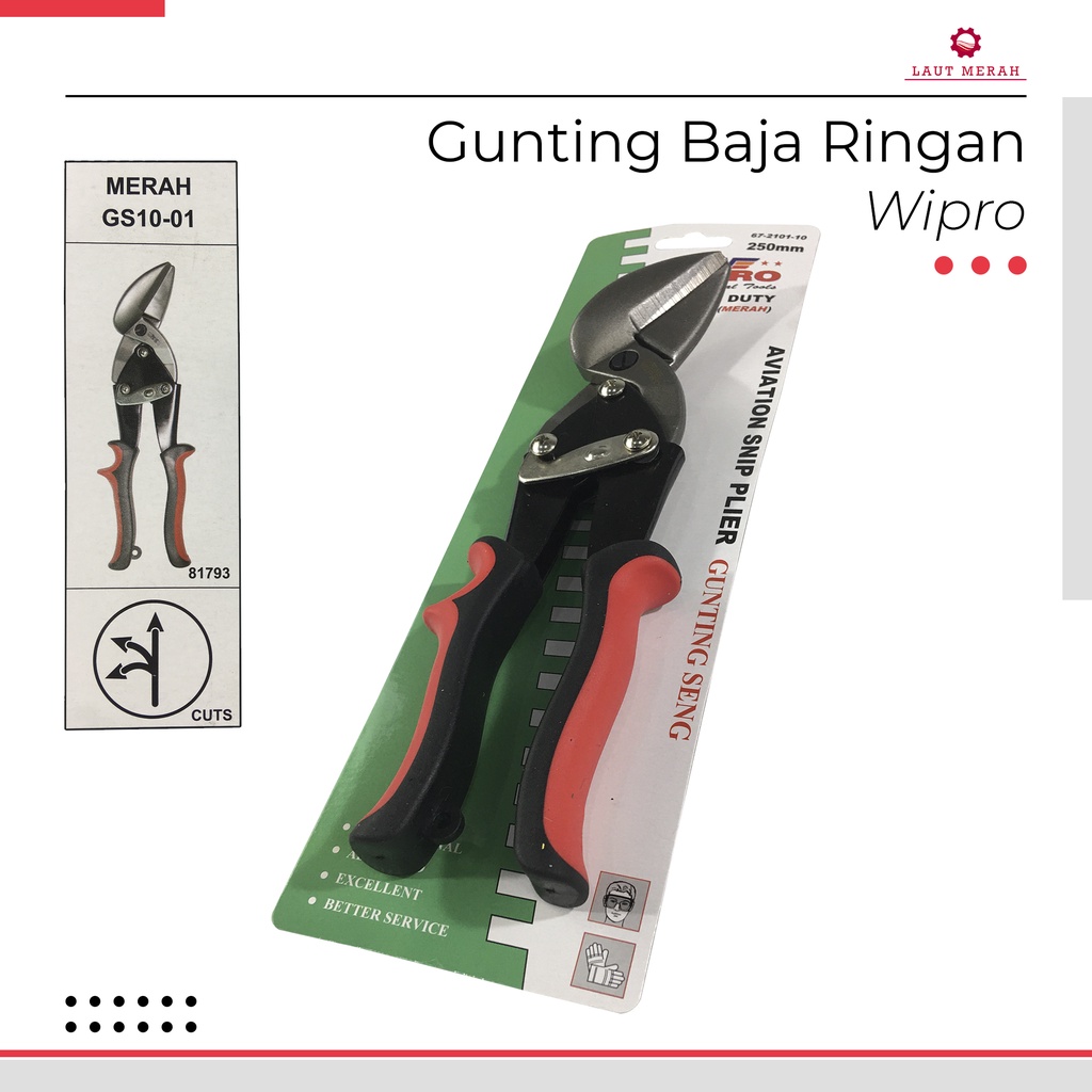 Jual Gunting Seng Galvalum Heavy Duty 250mm Wipro GS10-01 Merah 10 ...