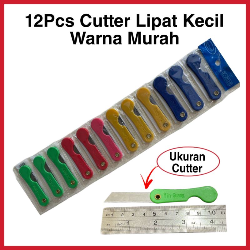 Jual CUTTER PISAU LIPAT KECIL WARNA MURAH GROSIR 12PCS | Shopee Indonesia
