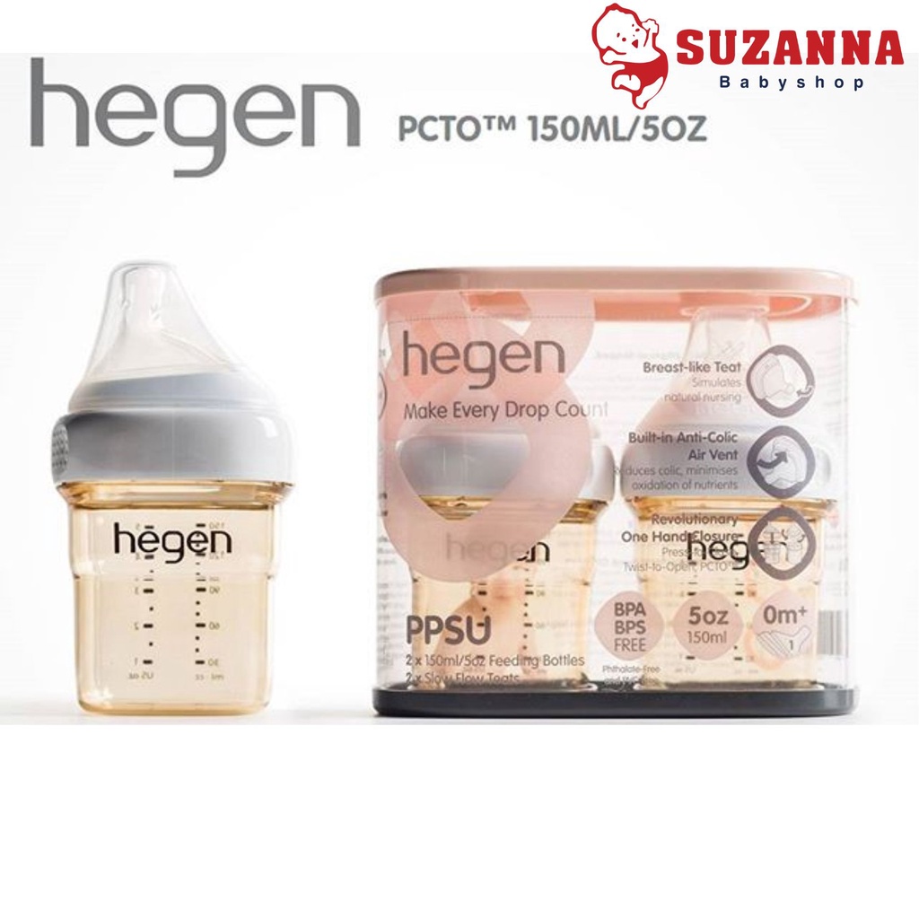 Jual HEGEN PCTO FEEDING BOTTLE PPSU 150ML (2PACK) | Shopee Indonesia
