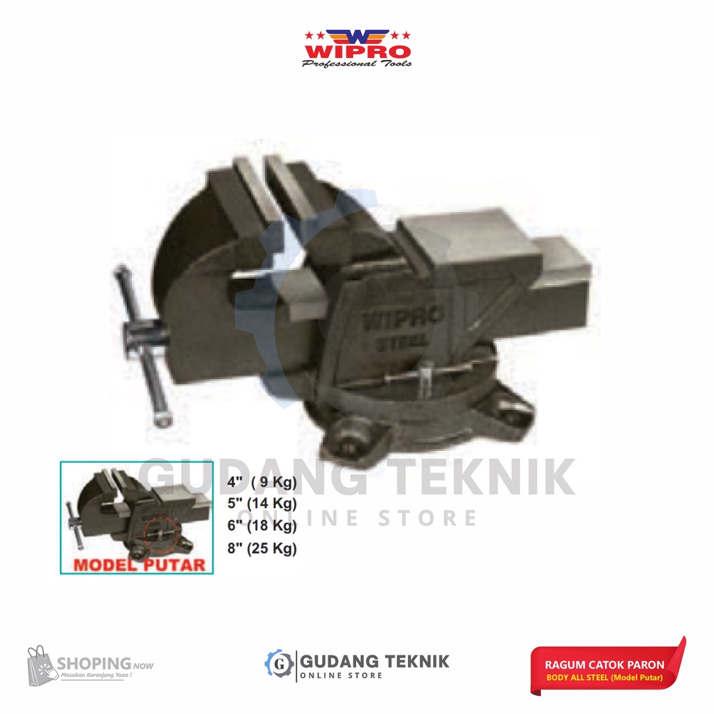 Jual Catok Paron STEEL Putar 5" WIPRO BVR-05 / Ragum Paron Body Besi ...