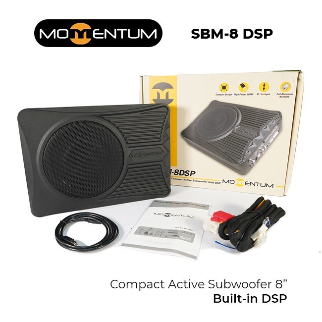 Jual Subwoofer Aktif Kolong Jok Built in DSP 8 inch Momentum SBM-8DSP RESMI | Shopee Indonesia
