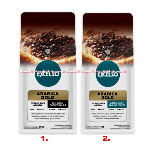 Jual Excelso Arabica Gold 200gr Citrusy Spice & Floral Kopi Bubuk Biji ...