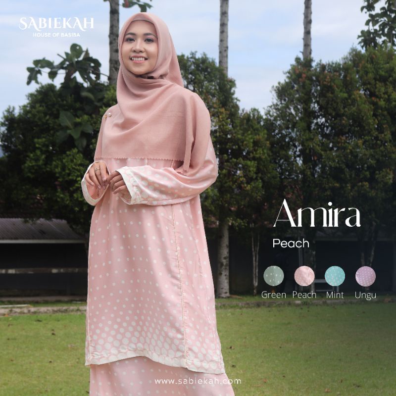 Jual AMIRA Baju Kurung Basiba Satin Set Setelan Muslimah Syar'i Raya ...