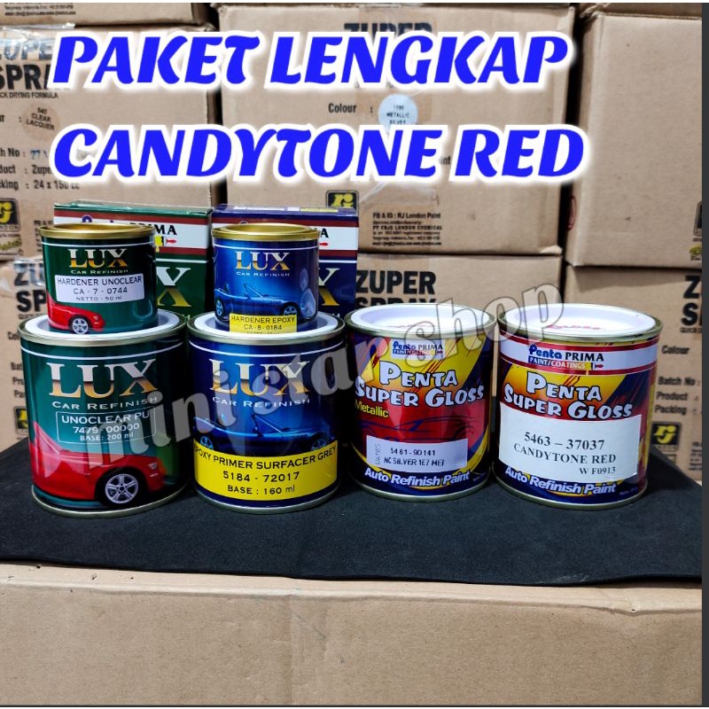 Jual PAKET LENGKAP CAT PENTA SUPER GLOSS CANDYTONE RED CAT MOBIL ...