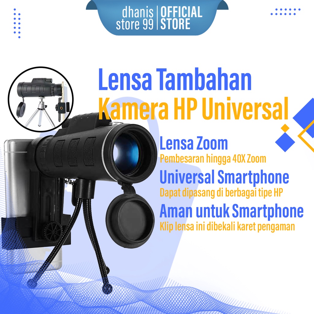 Jual Lensa Tambahan Kamera Handphone HP 40X60 HD Tele Optik Zoom ...
