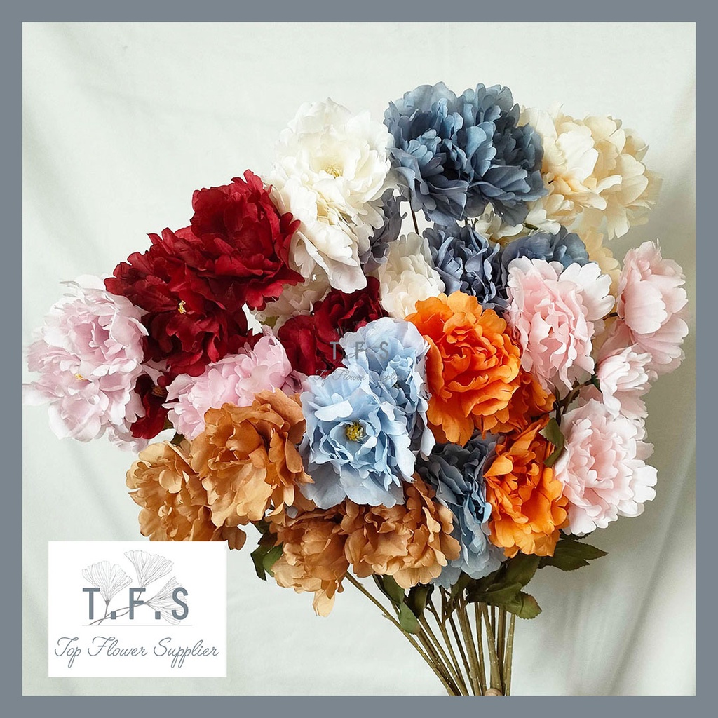 Jual Artificial Flower Kansas Peony Bunga Hias Cabang Dekorasi Buket ...