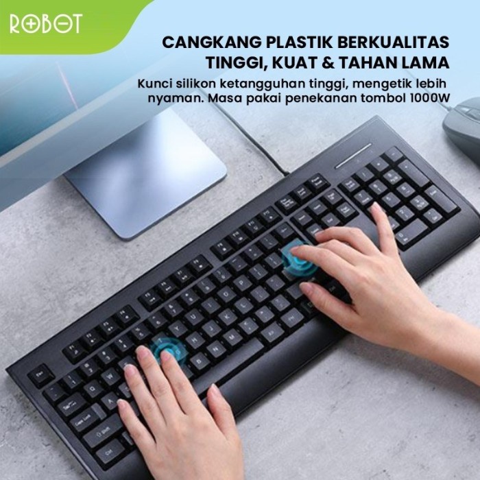 Jual ROBOT OFFICE KEYBOARD USB RK20 WIRED | Shopee Indonesia