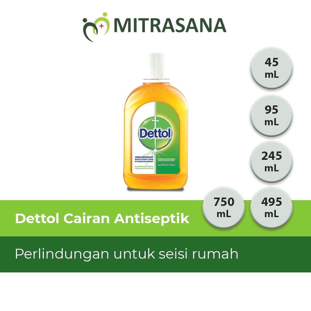 Jual Dettol Antiseptic Cair - 45ml / 95ml / 245ml - Cairan Antiseptik ...