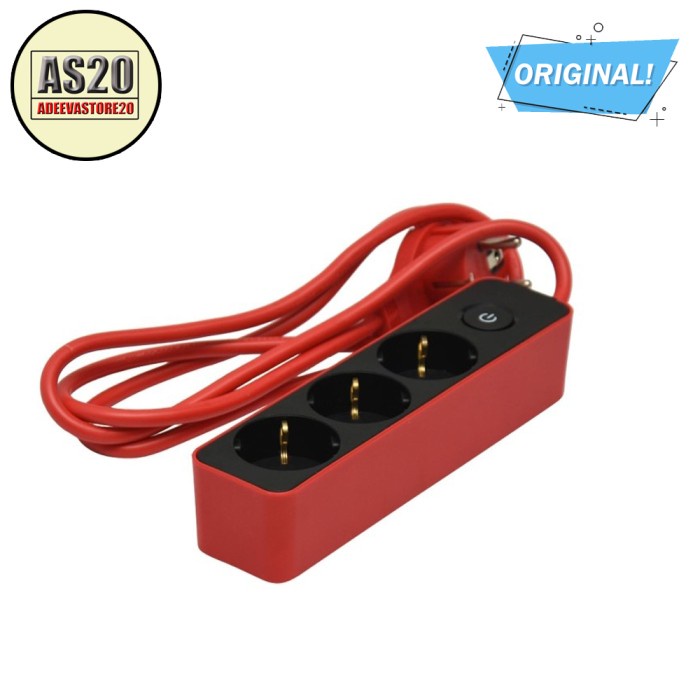 Jual Stop Kontak Krisbow 3 Soket Merah Original | Shopee Indonesia