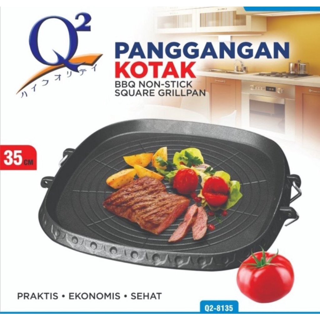 Jual Q2 BBQ Panggangan Kotak 8135 - Grill Pan - Bbq Grill Pan - Teflon ...