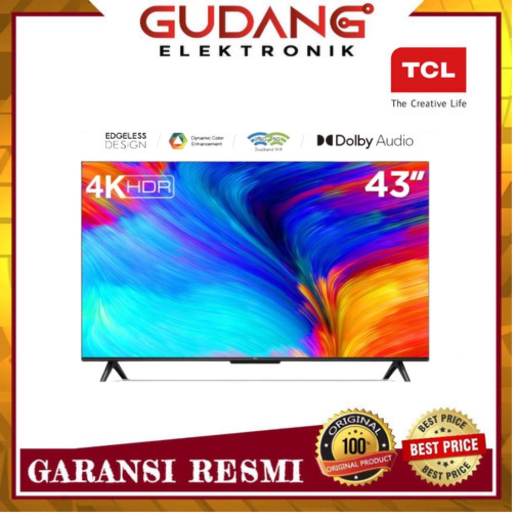 Jual LED TV 43 INCH TCL 43A18 ANDROID 4K UHD LED TCL 43 A 18 | Shopee ...